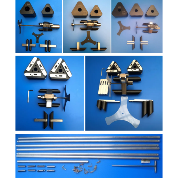 Complete internal bead remover set in size OD 90-450 mm incl. rods etc ...